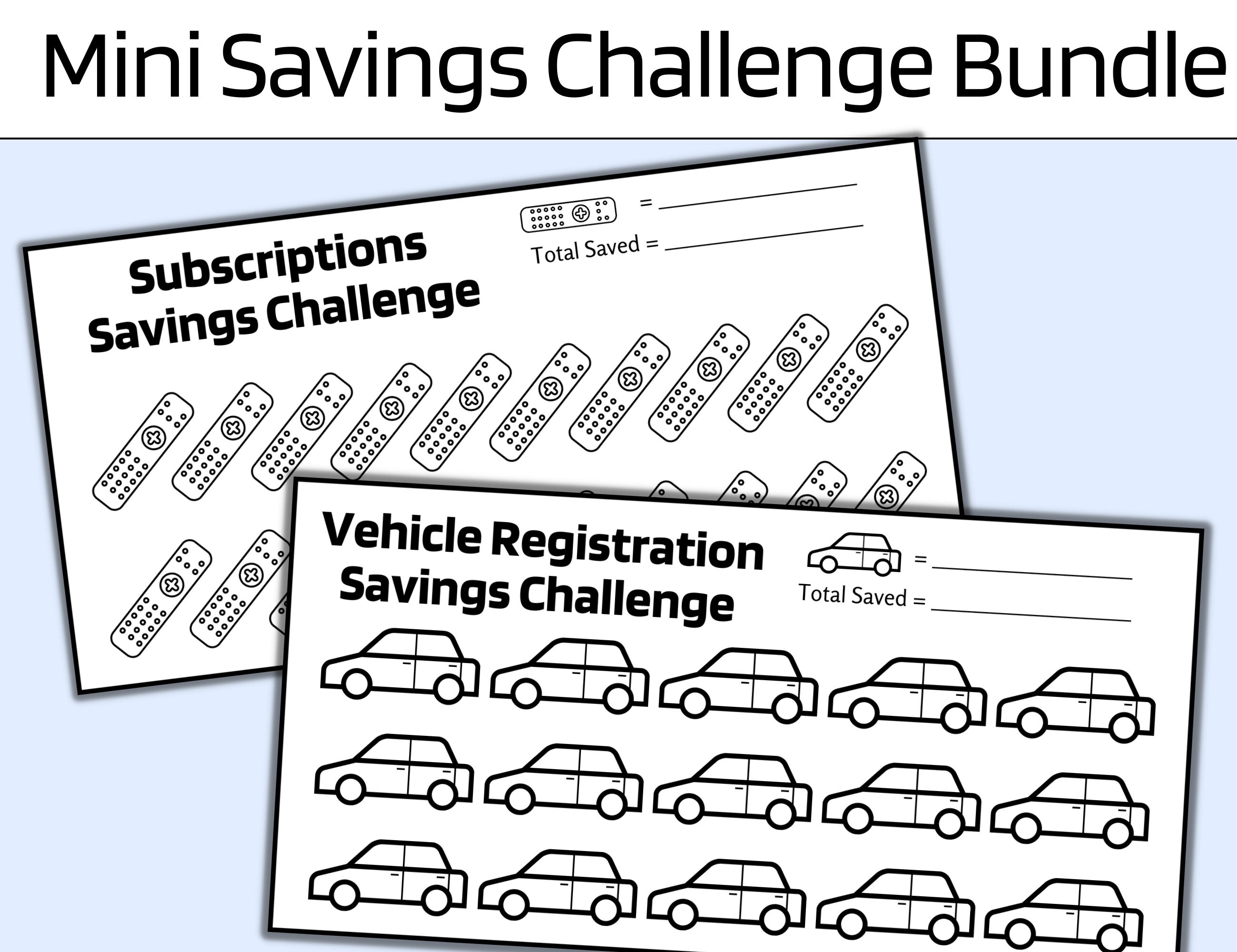 Savings Challenge Printable Mini Savings Challenge Bundle Savings ...