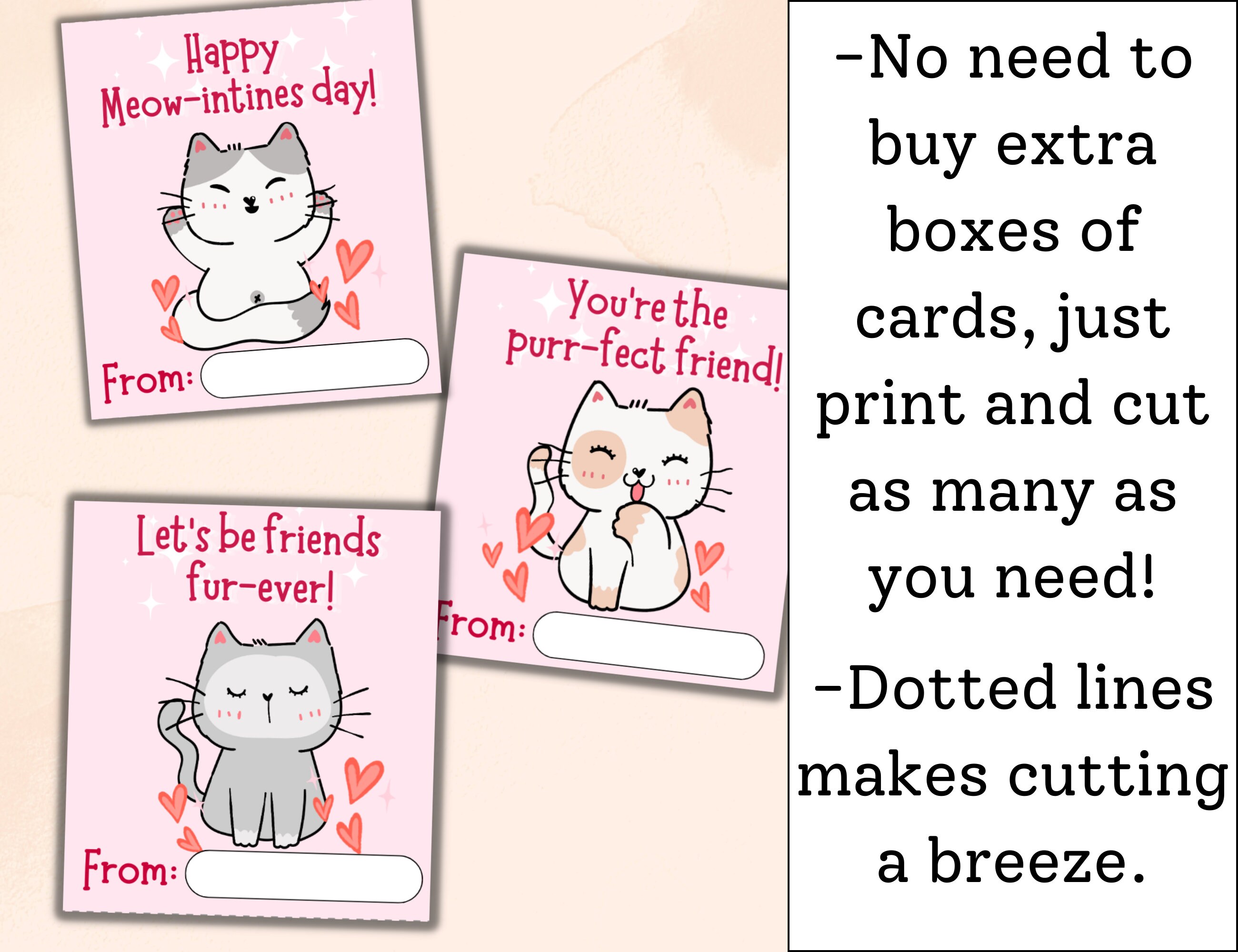 Funny Cat Valentines Day Card Printable Cat Pun Valentines - Etsy