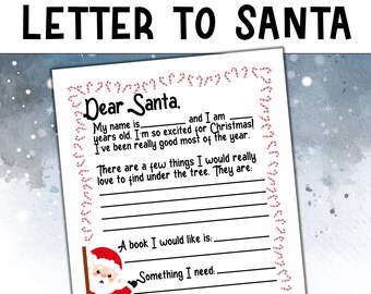 Letter to Santa / Dear Santa Letter / Letter to Father Christmas ...