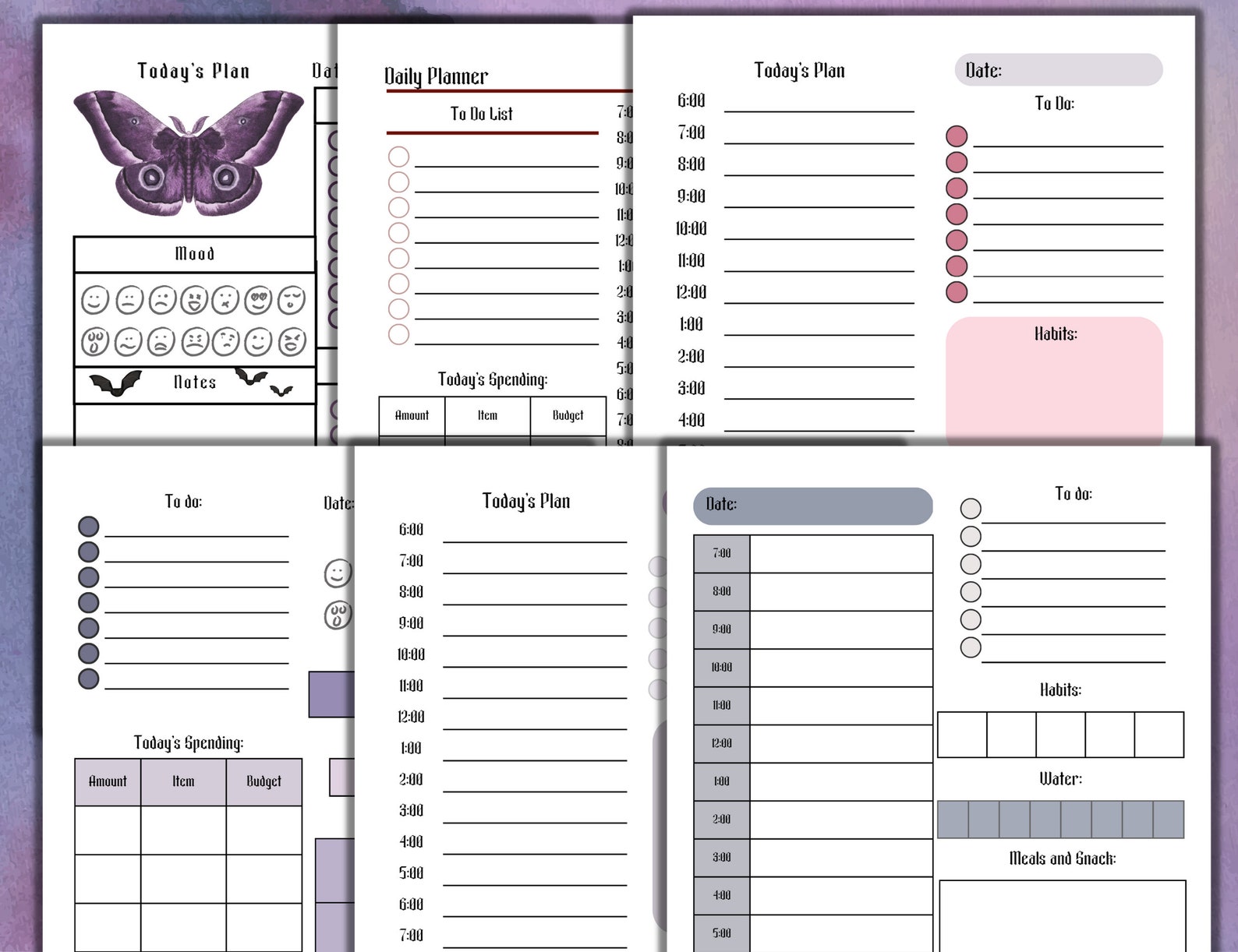 Goth Daily Planner Goth Planner Insert Goth Planner - Etsy