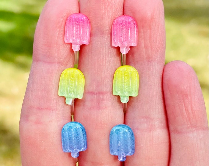 Invisible POPSICLE Clip on Earrings for Little Girls Kids Womens, Cute ...