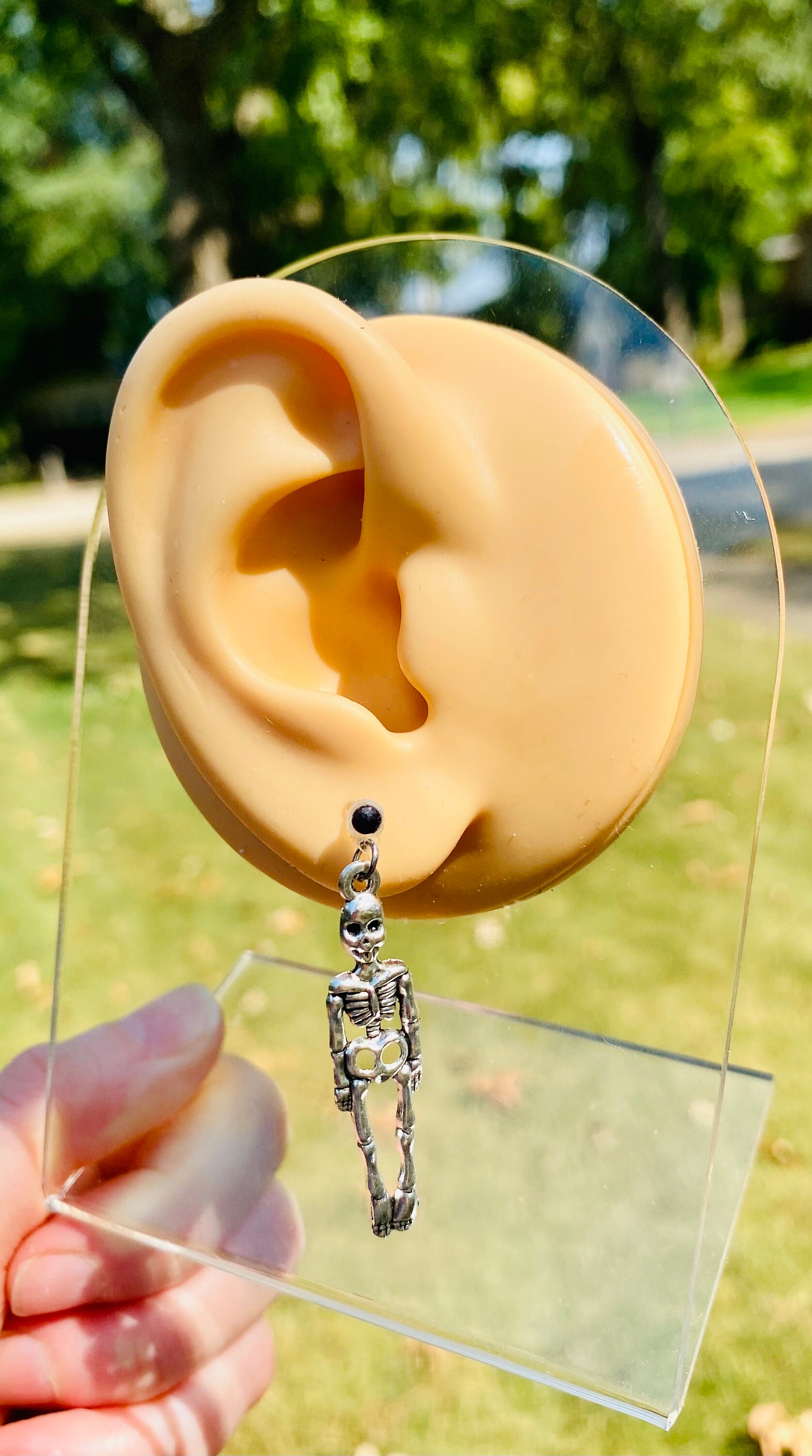 Invisible SKELETON Silver Dangling Clip on or Metal Free Wire Hook ...