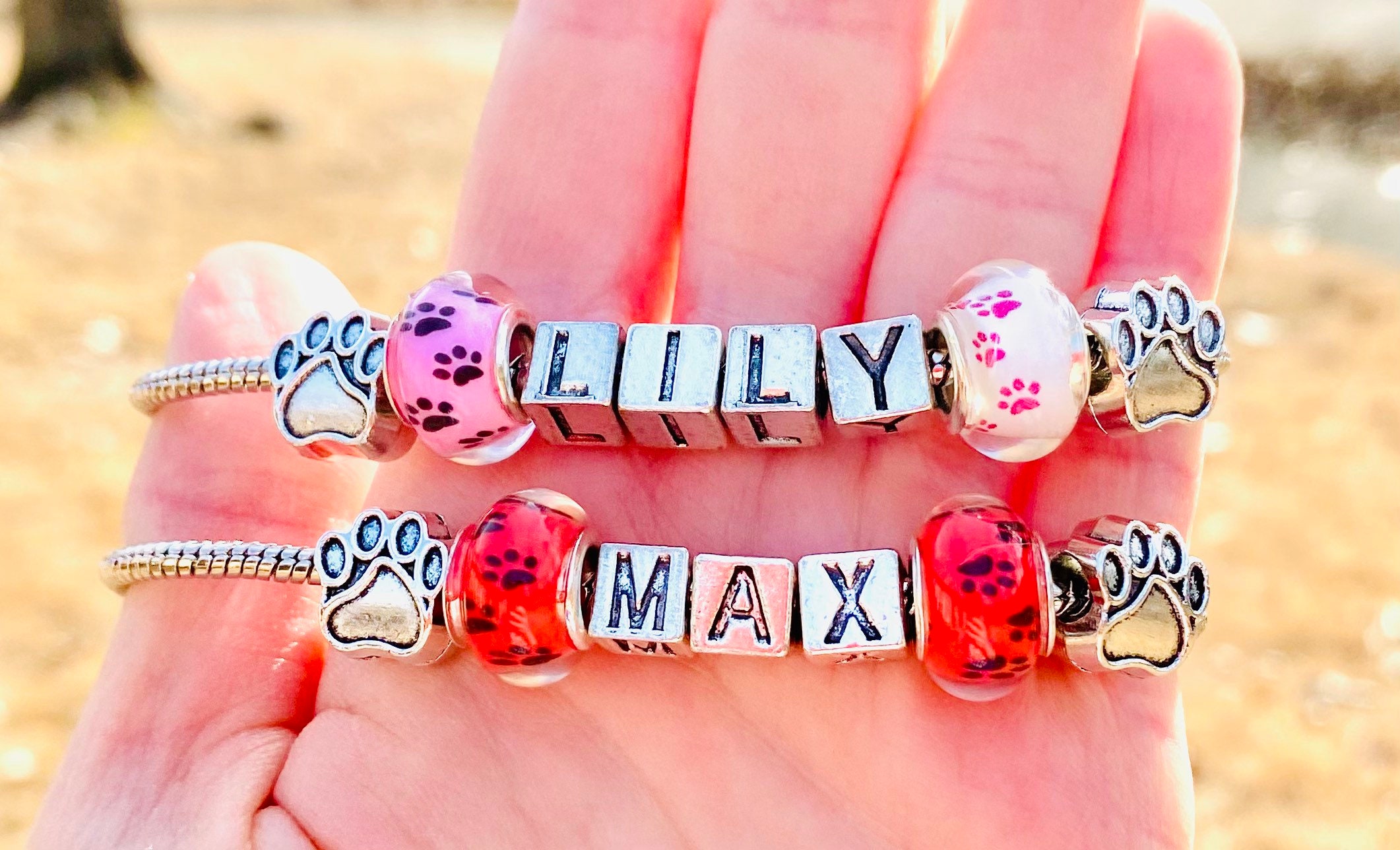 Custom PET Charm Bracelet Pet Name Pet Memorial - Etsy