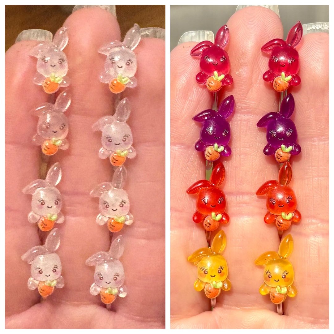 Invisible COLOR Changing BUNNY Rabbit Clip on EARRINGS for Little Girls ...