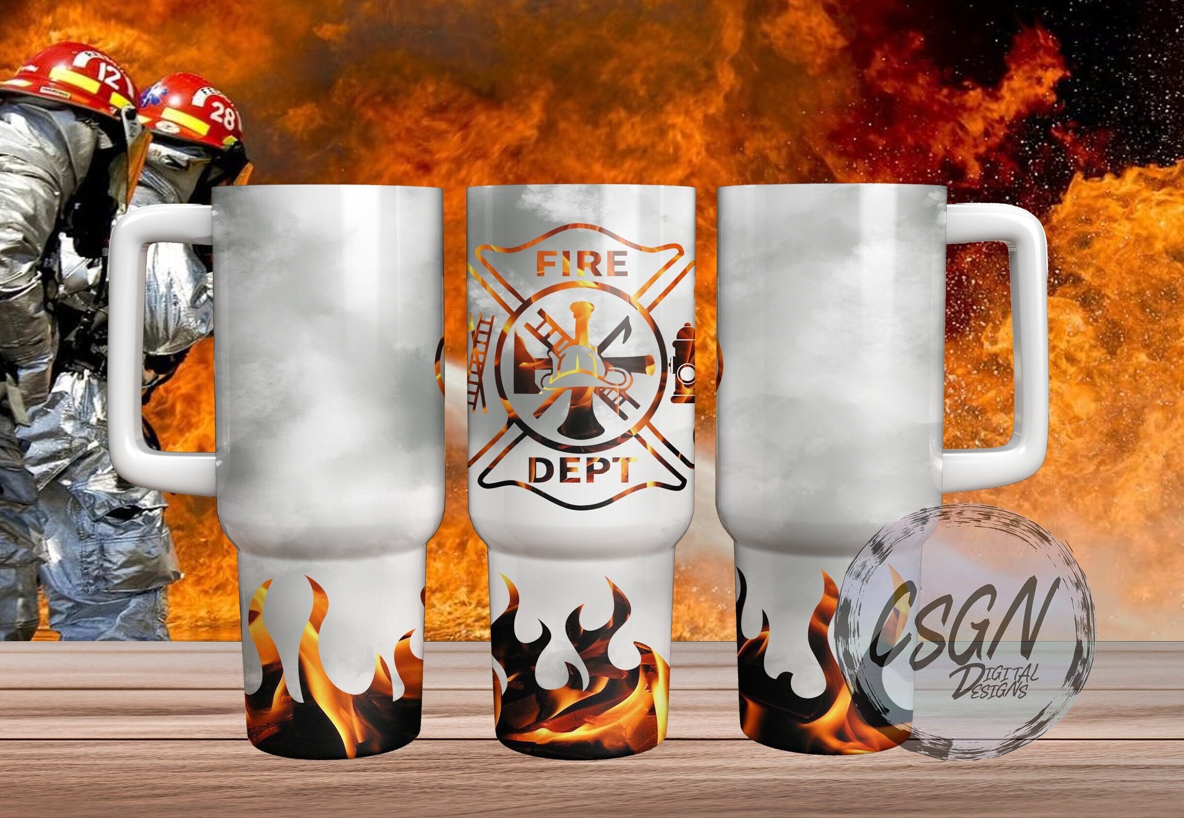 Fire Department Logo - 40oz Skinny Tumbler Wrap - Sublimation PNG ...