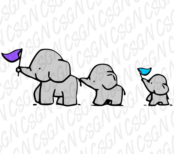 Three Elephants Parade Flag SVG PNG Instant Download - Etsy