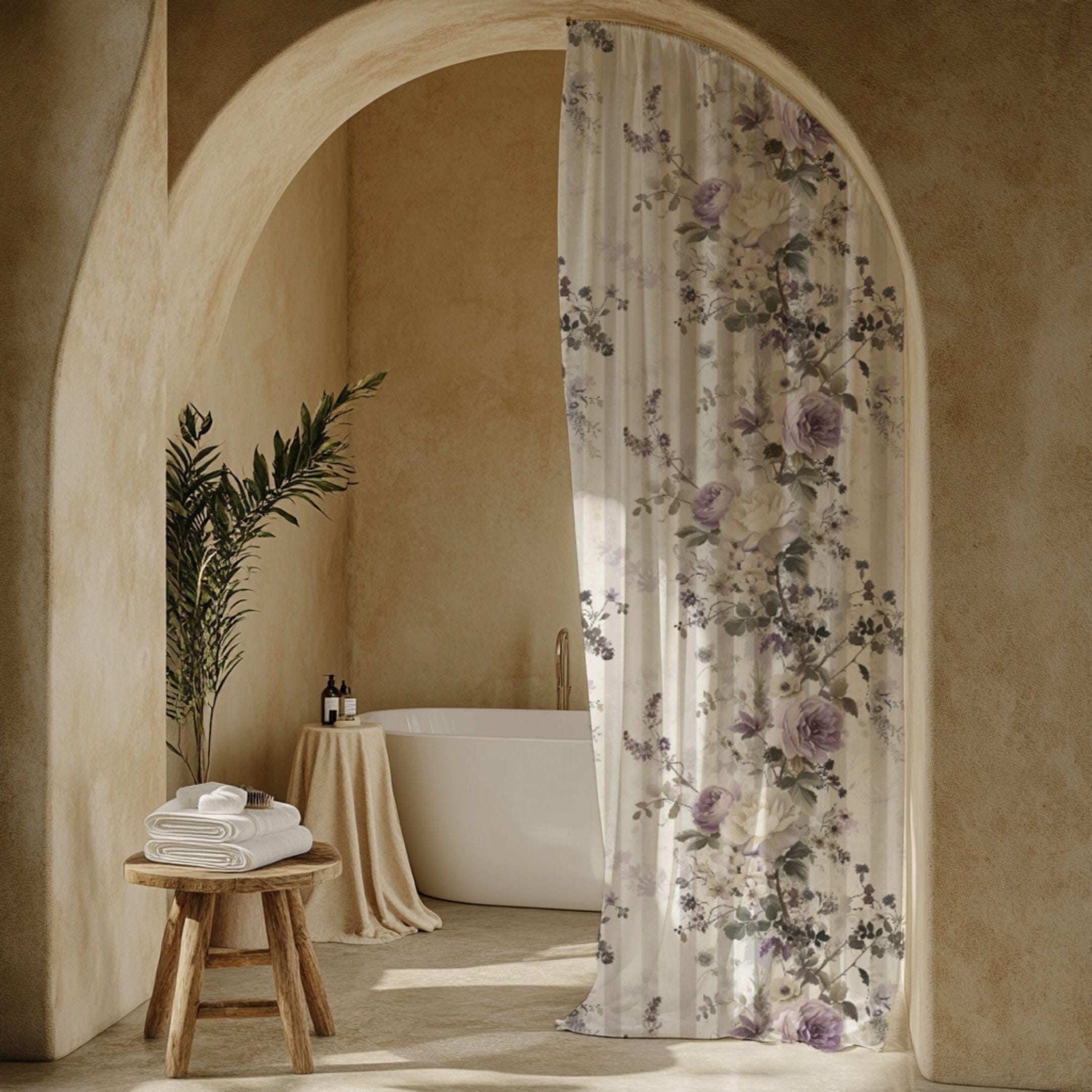 Retro Toile Shower Curtain French Country Bath Decor Housewarming Gift ...