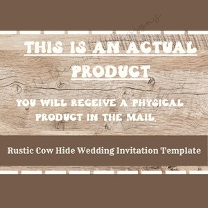 Rustic Cow Print Wedding Invitation Template Custom Photo Invitation ...