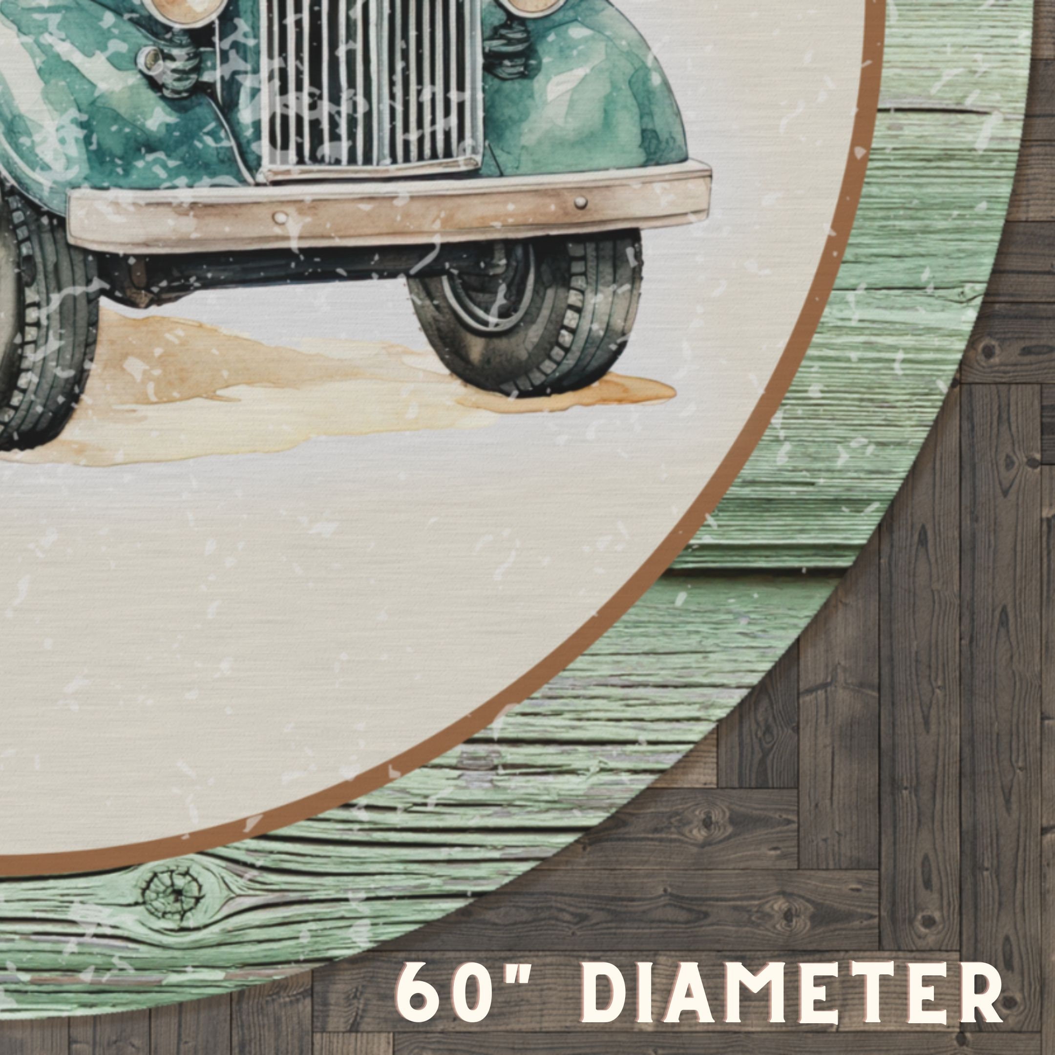 Farmhouse Round Rug Vintage Truck Design Ideal Housewarming Present - Etsy