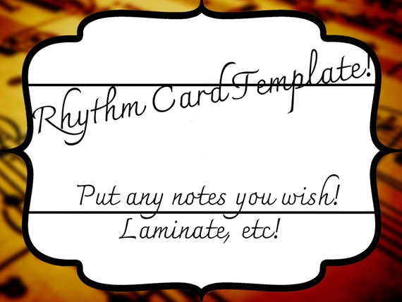 Rhythm Card Template for Elementary Music Classroom - Etsy