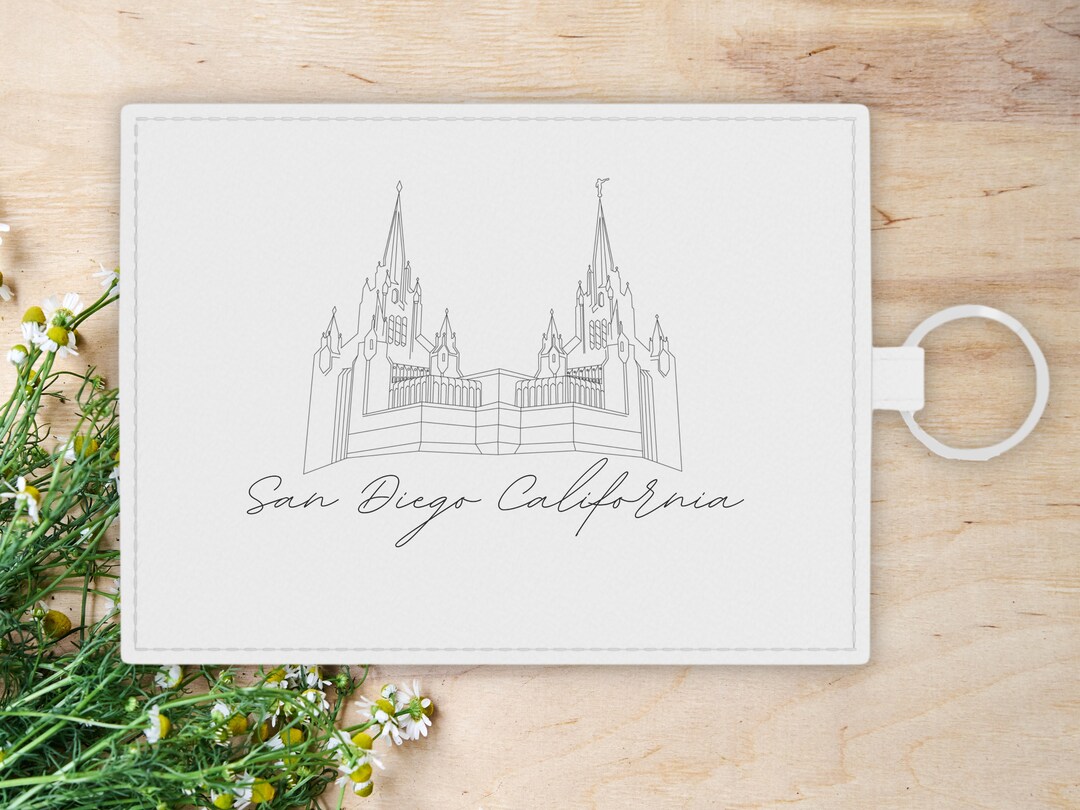 LDS Temple Recommend Holder, San Diego California Temple Faux Leather ...