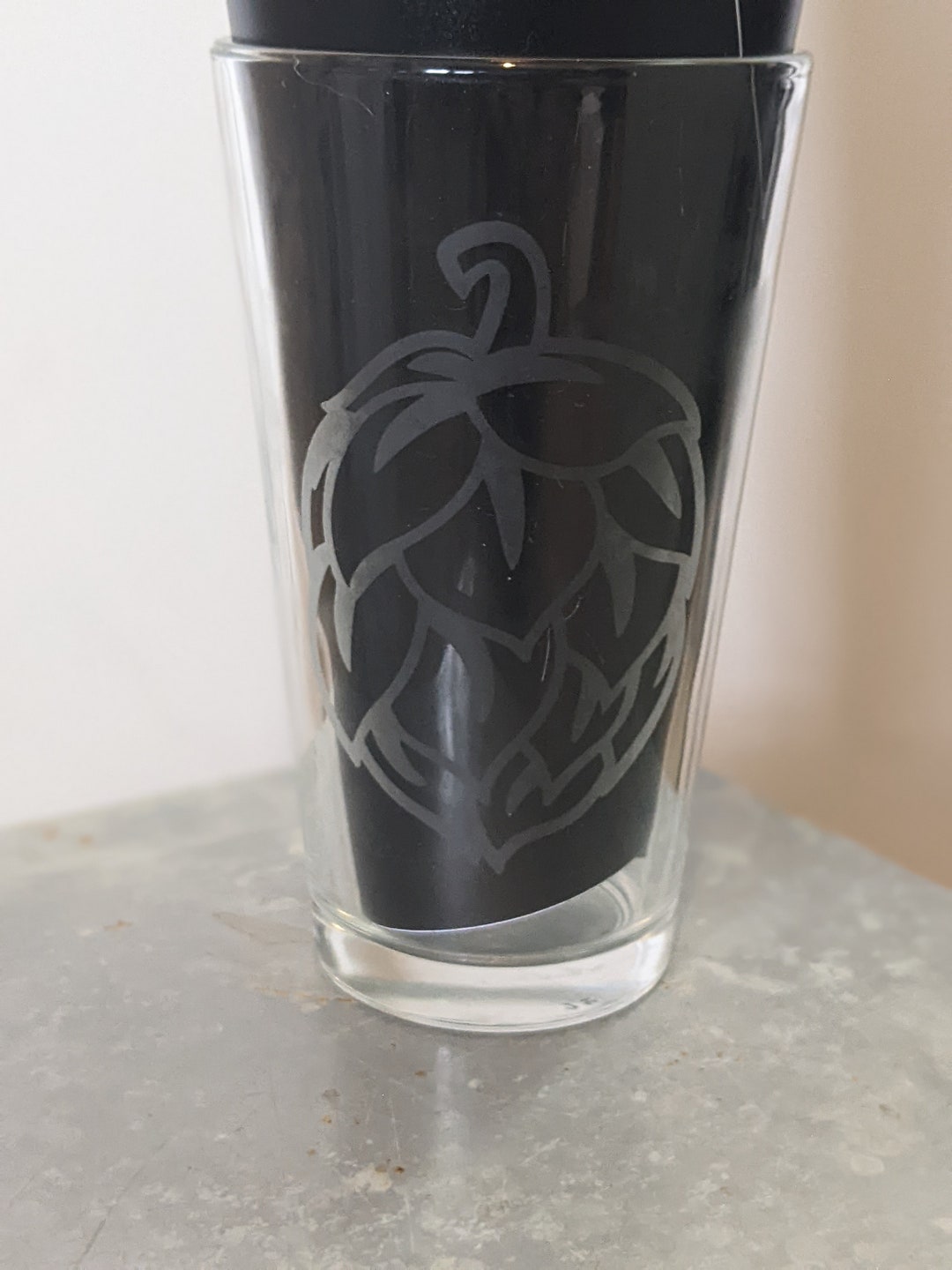 Hoppy Vintage Etched Glass Cup - Etsy