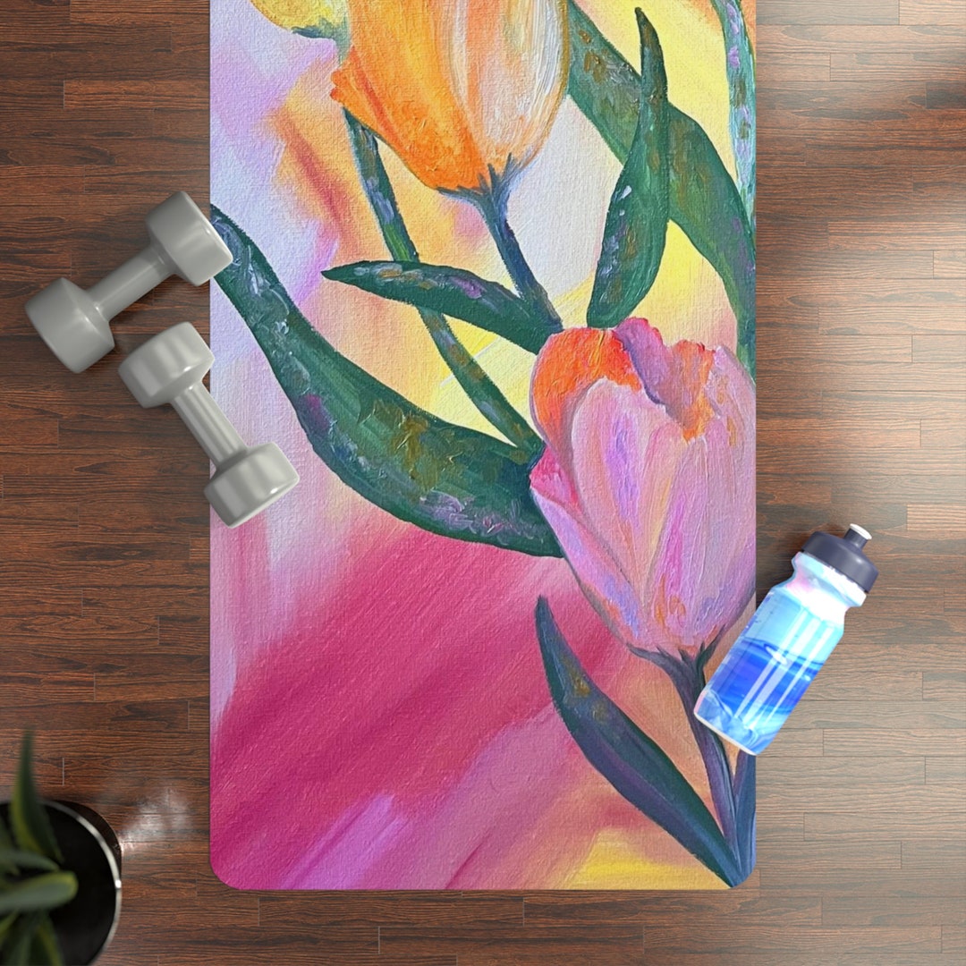 Tulips Floral Hot Yoga Mat - Etsy