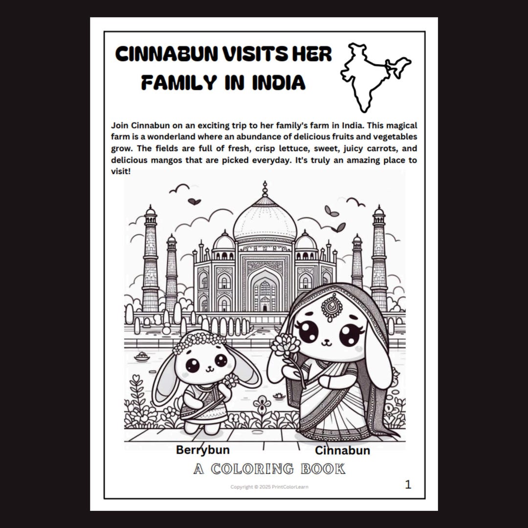 Educational Short Story Coloring Book | Bunny Adventure Story ...