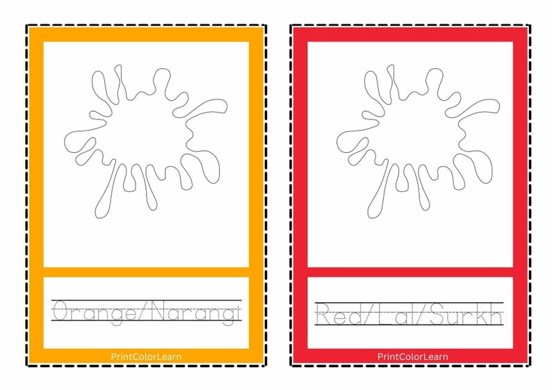 Learn the Colors in Urdu & Hindi A Tracing Coloring Book, Languages ...