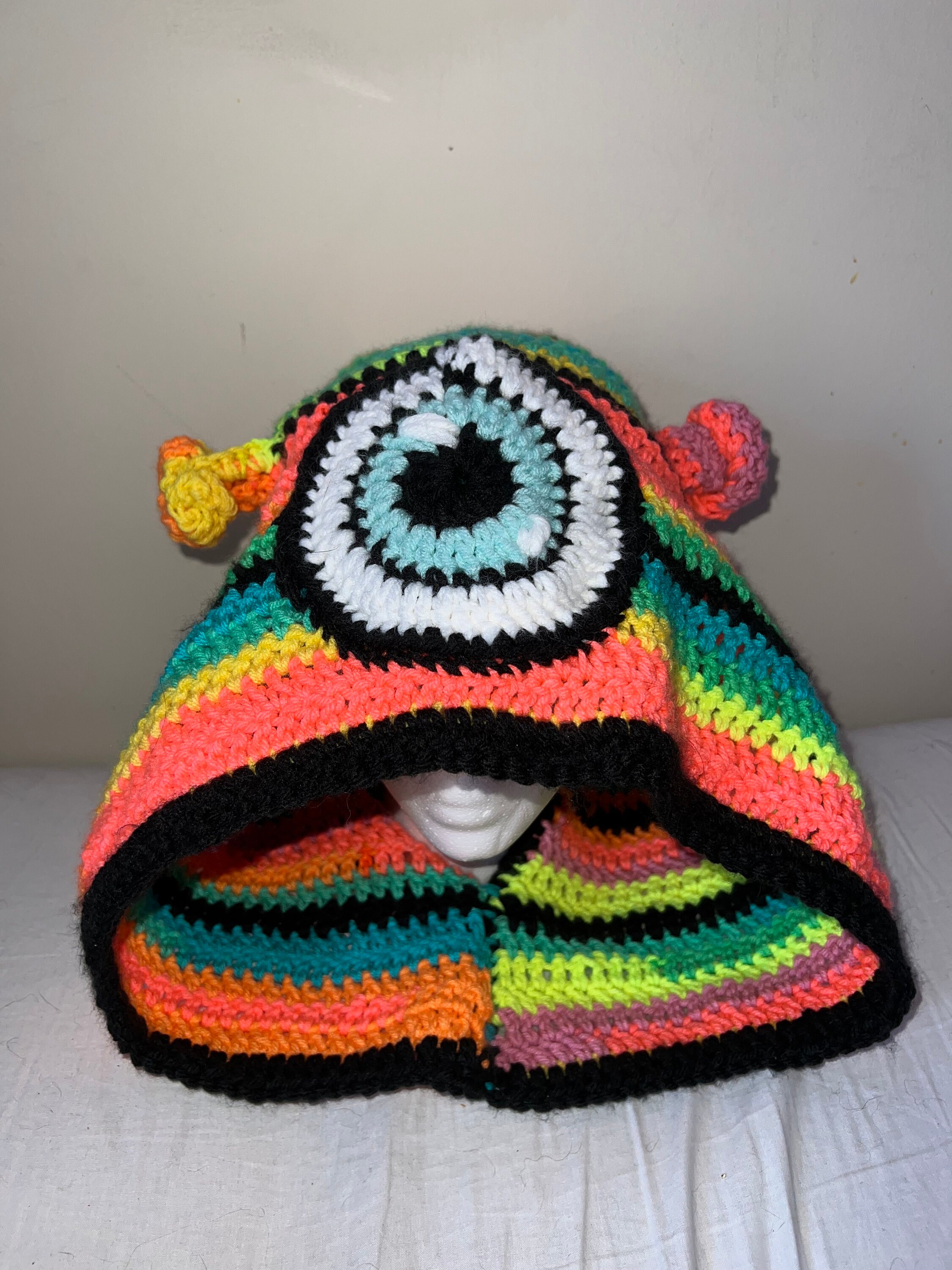 Crochet EDM Cyclops Wook Hood Acidic Drip - Etsy