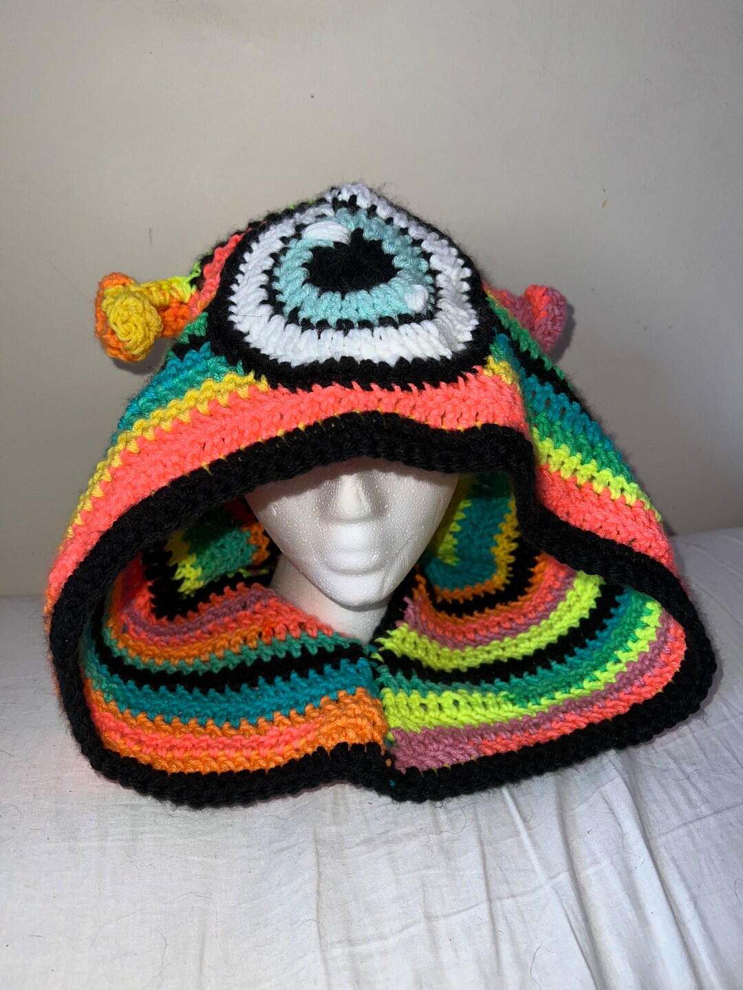 Crochet EDM Cyclops Wook Hood Acidic Drip - Etsy