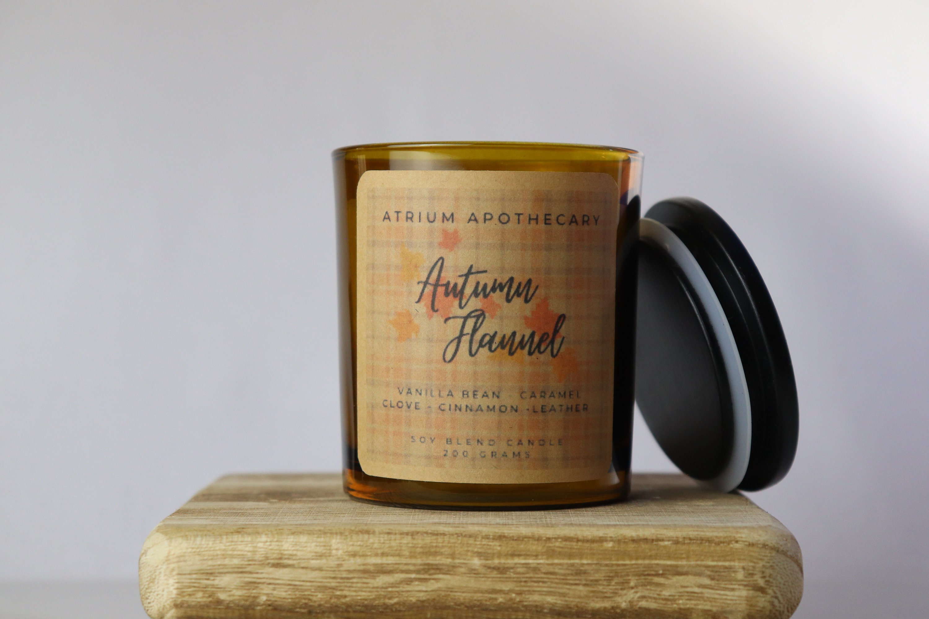 Autumn Flannel Fall Candle 10oz Jar Amber Glass Holiday - Etsy