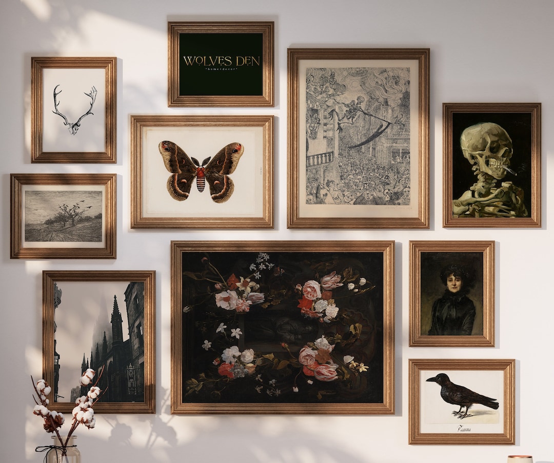 Dark Academia Print Printable Decor Set of 9 Prints Halloween ...