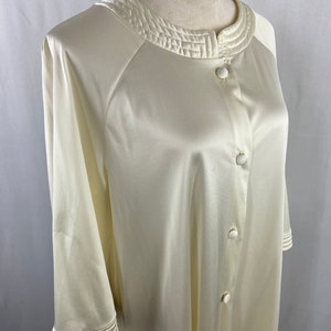 Vintage Bridal Ivory Satin Robe Size L, Wedding Loungewear With Elegant ...