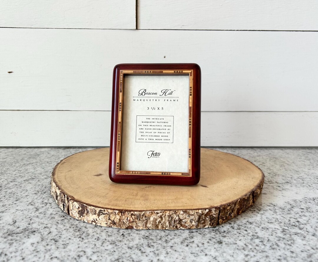 Vintage Beacon Hill Marquetry Picture Frame, 3.5x5 Handcrafted Inlaid ...