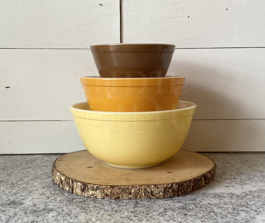 Vintage Pyrex Town & Country Mixing Bowl Set of 3 401 - 403, 1960s ...