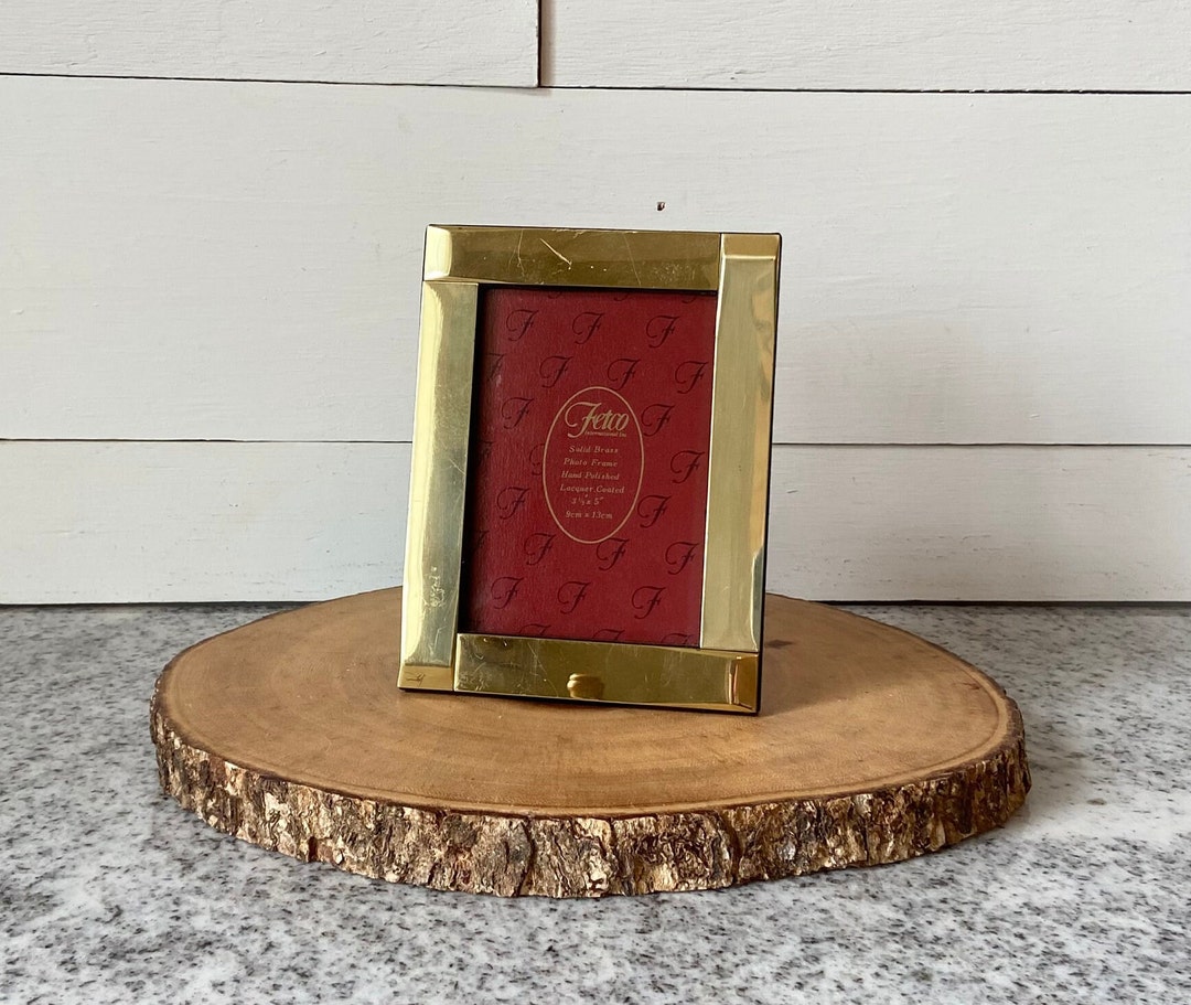 Vintage Fetco Solid Brass Picture Frame 3.5x5, Lacquer-coated Photo ...