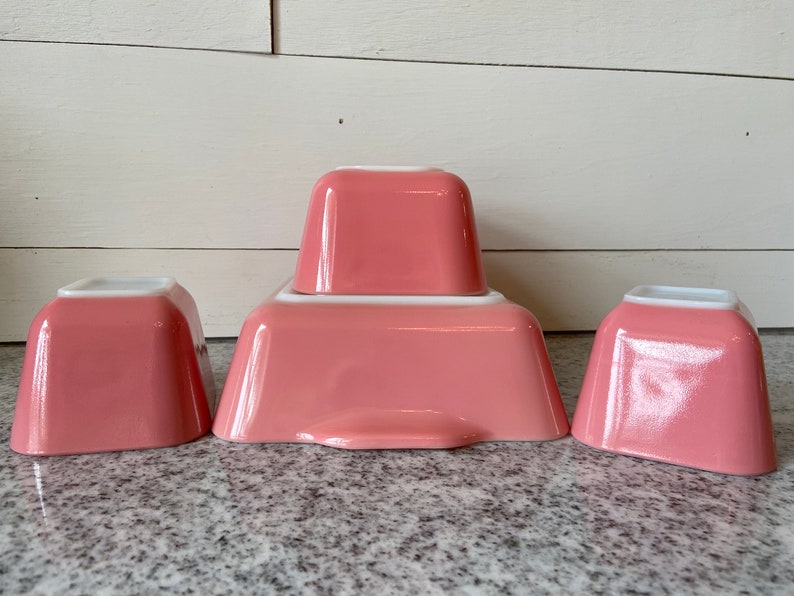 Pink Vintage Pyrex Rare Refrigerator Complete Set of 8 Pieces - Etsy
