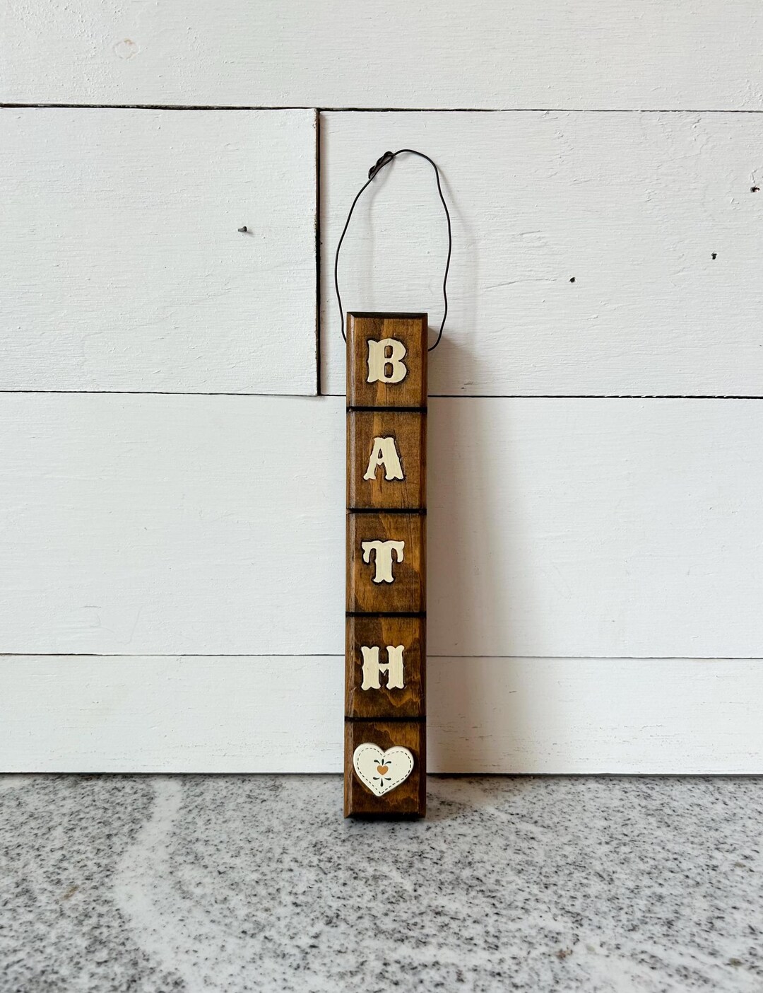 Rustic Farmhouse "bath" Wooden Wall Hanging, Vintage Bathroom Decor ...
