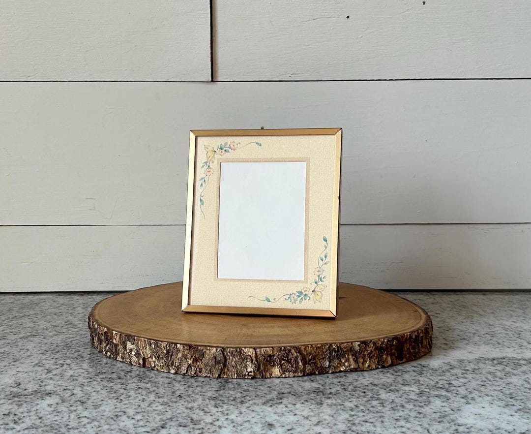 Vintage 3x4 Gold Picture Frame With Floral Butterfly Matting, Retro ...