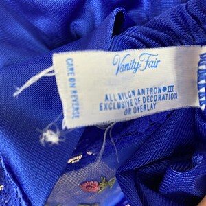 Vintage Vanity Fair Royal Blue Nightgown Lace Detailing Floral ...