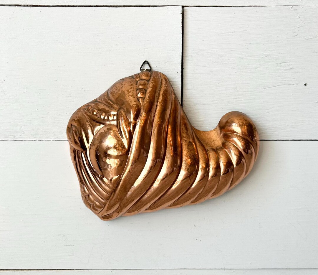 Vintage Copper Cornucopia Jello Mold, Douro Korea Wall Hanging, Retro ...