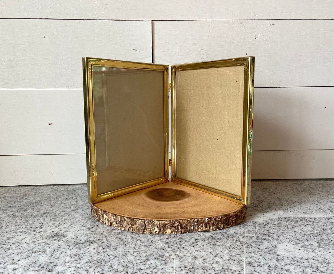 Vintage Brass Bifold Frame 8x10, Antique Style Double Photo Frame ...