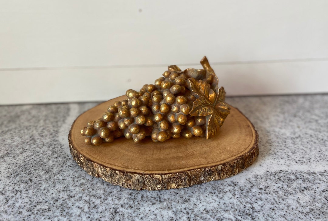 Mid-century Vintage Gold Grape Cluster Table Decor, Antique Bronze ...