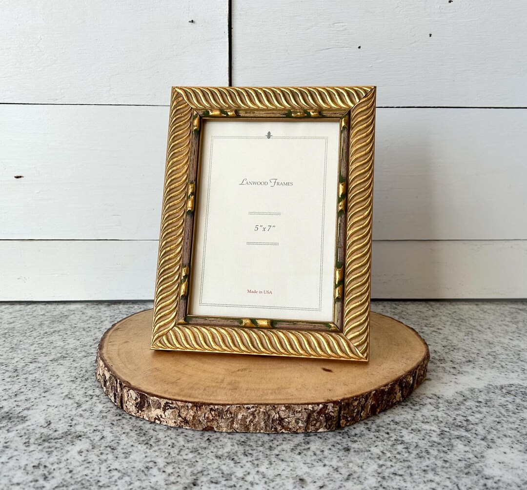 Vintage 5x7 Gold Wood Picture Frame, Ornate Carved Design, Antique ...
