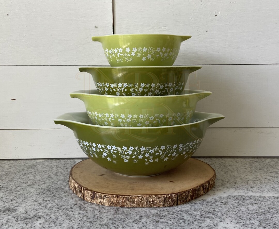 Vintage Spring Blossom Pyrex Cinderella Mixing Bowl Set 441 - 444 ...