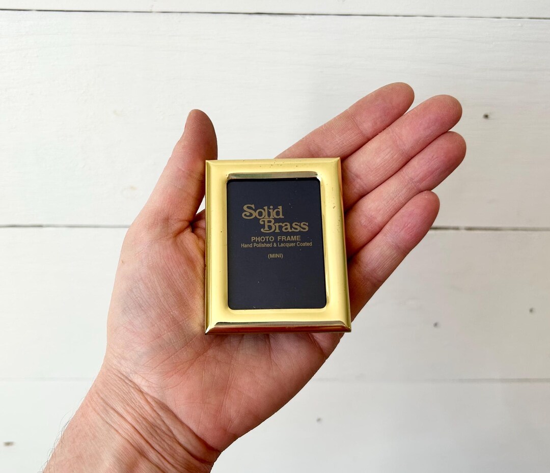 Vintage Solid Brass Mini Picture Frame 2x2.5, Hand-polished Small Gold ...