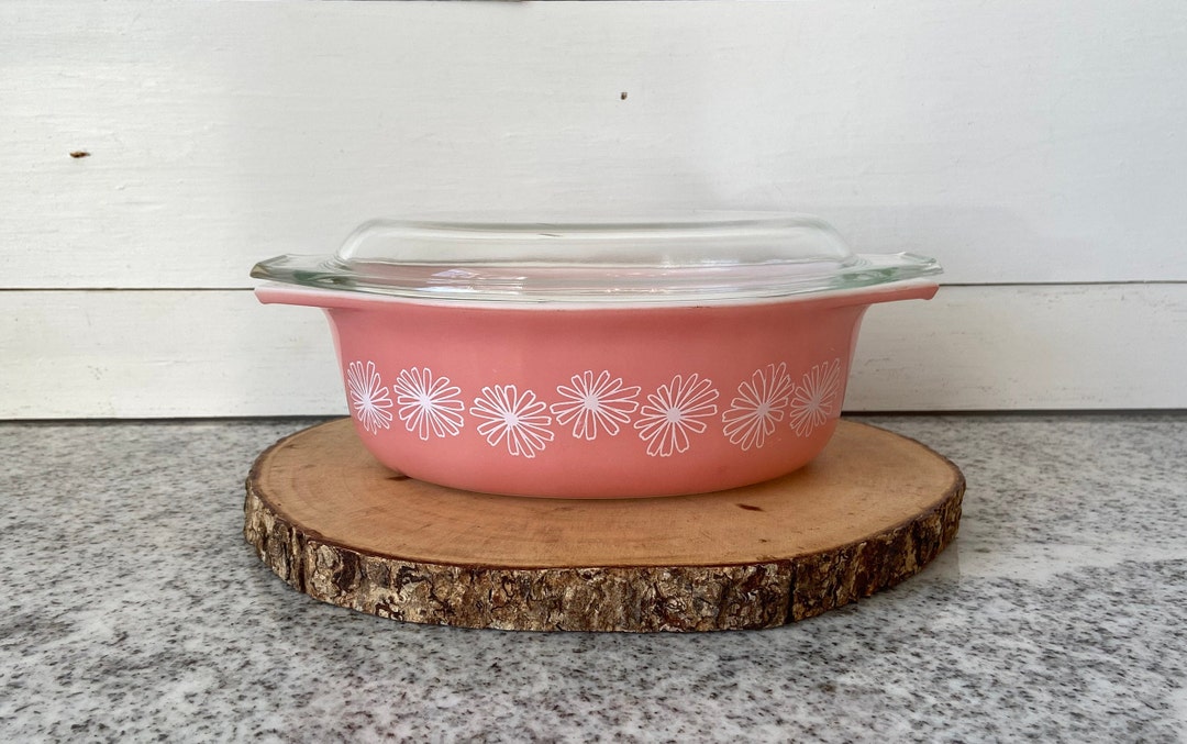 Pink Daisy Vintage Pyrex Oval Covered Casserole Dish With Lid 043 ...