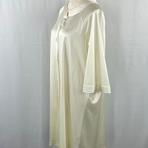 Vintage Bridal Ivory Satin Robe Size L, Wedding Loungewear With Elegant ...