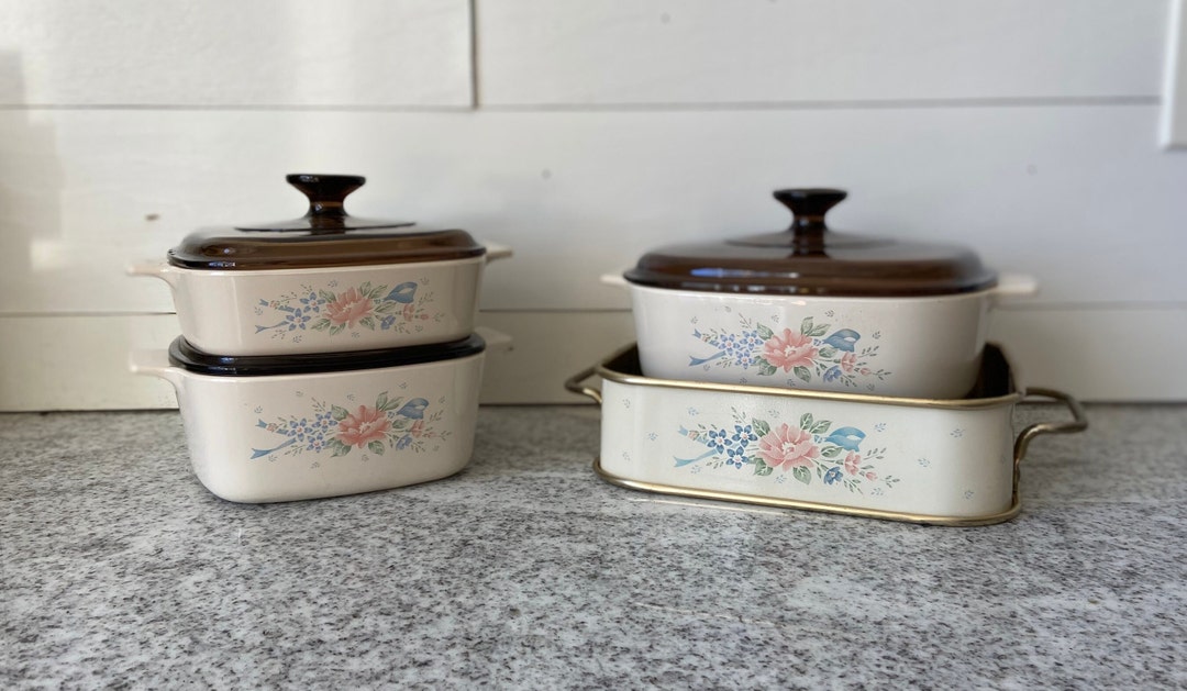 Vintage Corning Ware Symphony Square Casserole Set of 7 Pieces | 1990s ...