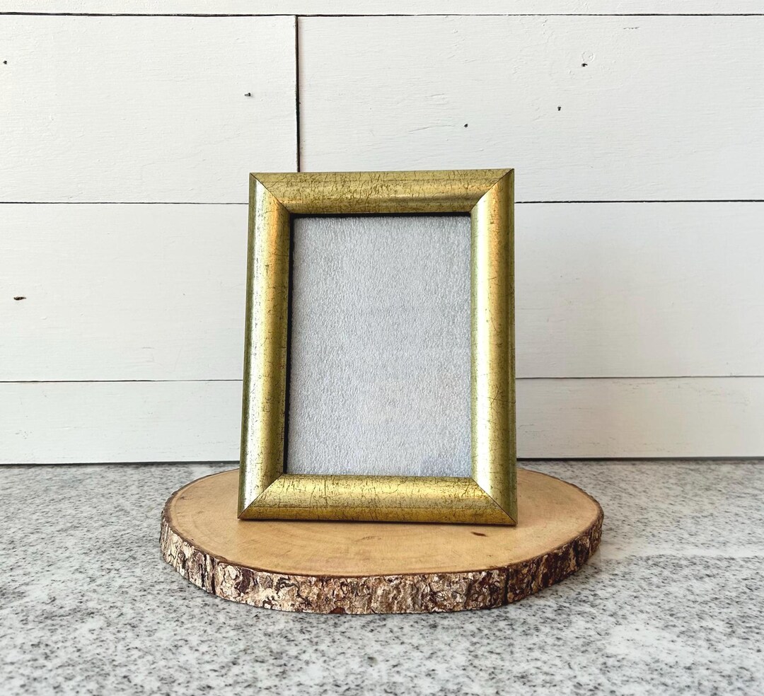 Vintage 5x7 Picture Frame Antique Gold Wood, Distressed Shabby Style ...