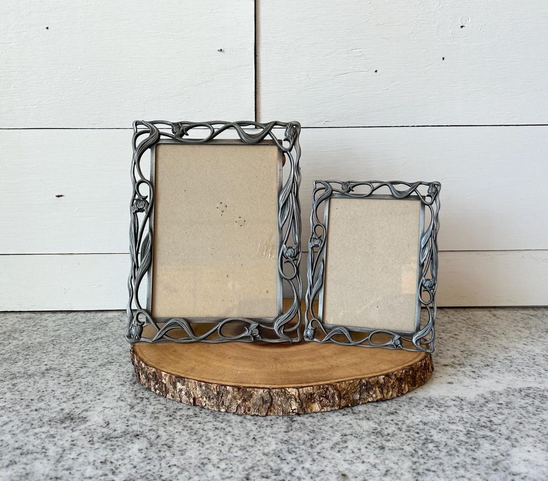 Vintage Art Nouveau Picture Frame Set, Ornate Metal Photo Frames 5x7 ...