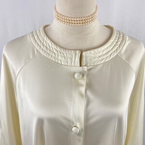 Vintage Bridal Ivory Satin Robe Size L, Wedding Loungewear With Elegant ...