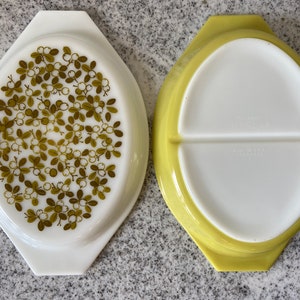 Verde Olives Green Vintage Pyrex Avocado Oval Covered Casserole Divided ...