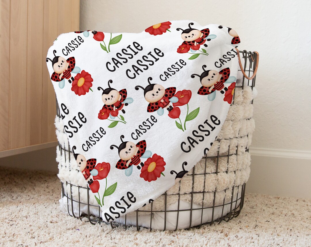 Ladybug Girl Soft Name Blanket Ladybug Kids Name Blanket First Middle ...