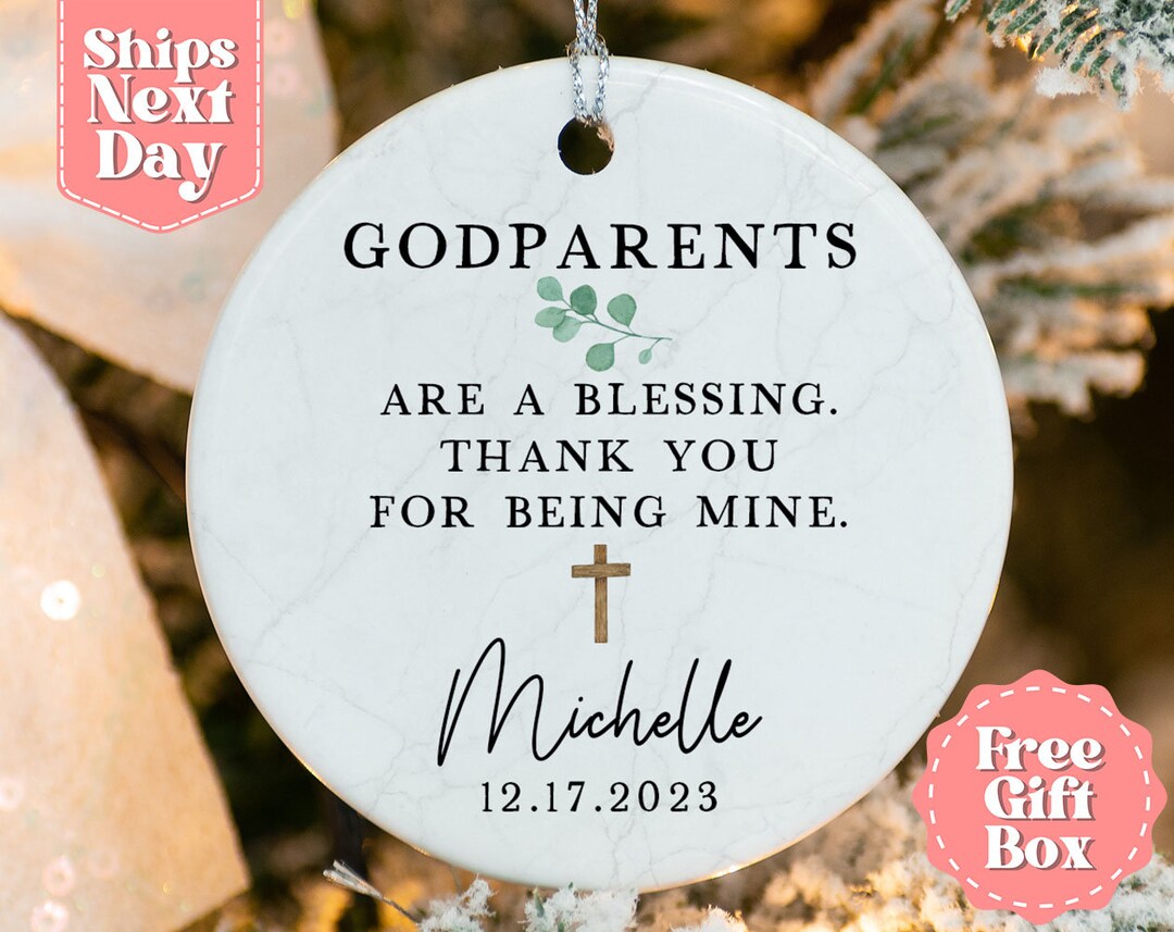 Godparents Personalized Ornament - Custom Godmother Gift - Godfather ...