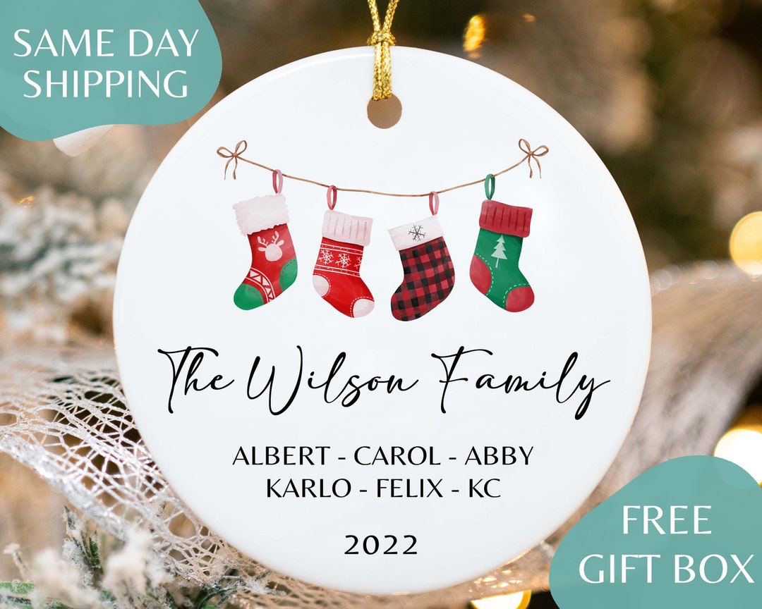 Personalized Family Christmas Ornament, Family Christmas Keepsake ...