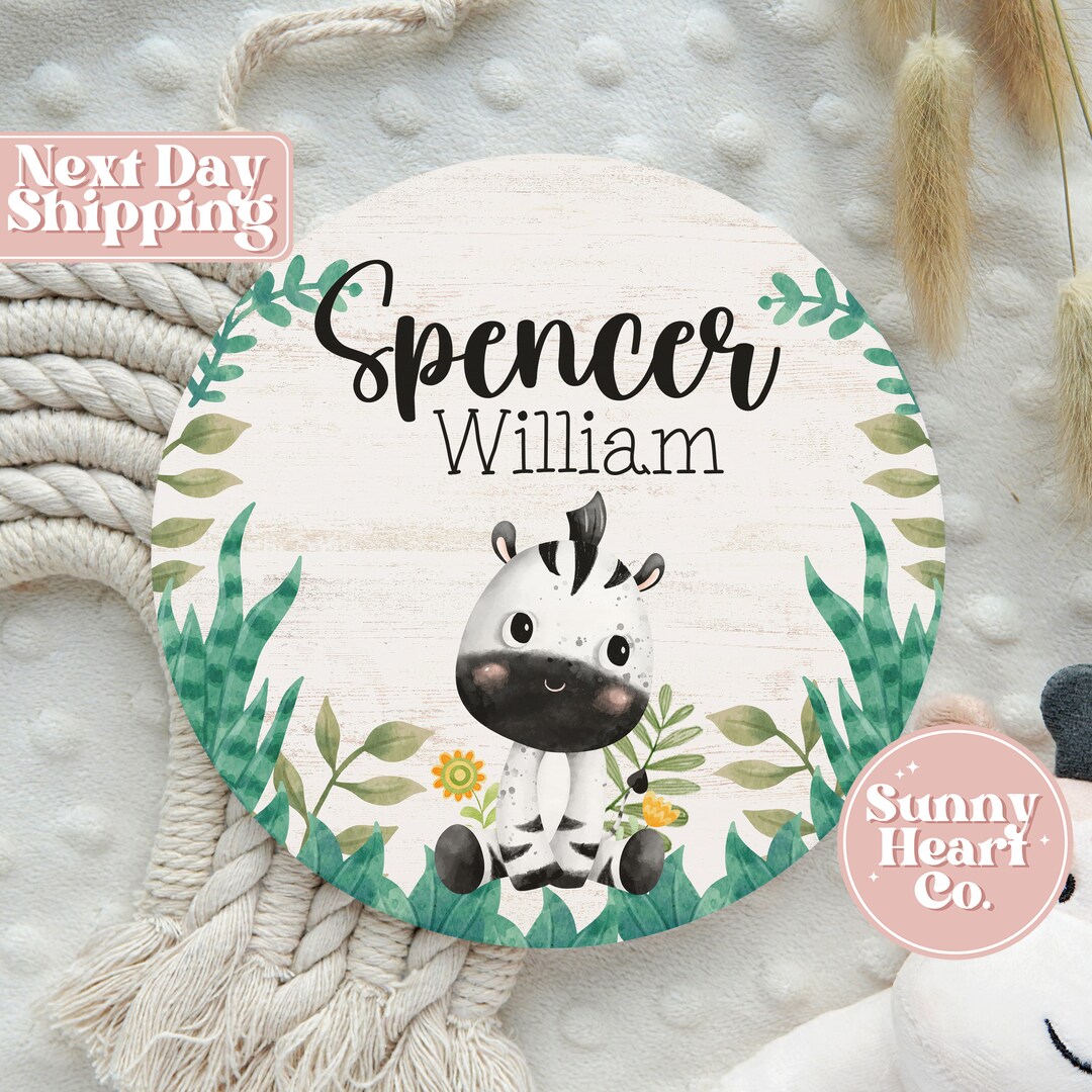 Personalized Zebra Name Wood Sign Nursery Room Wall Decor Gift Baby ...