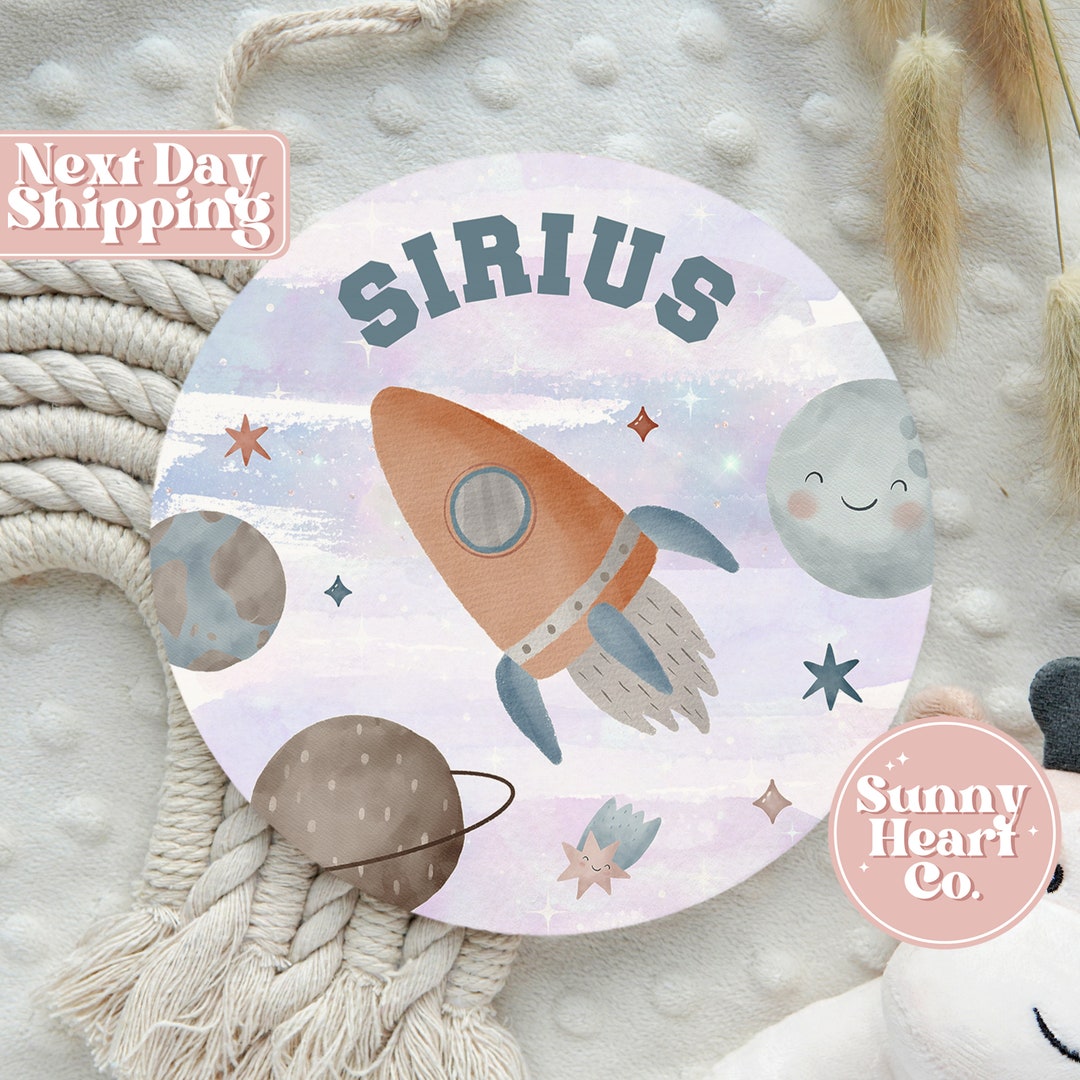 Personalized Rocketship Name Wood Sign Nursery Room Wall Decor Space ...