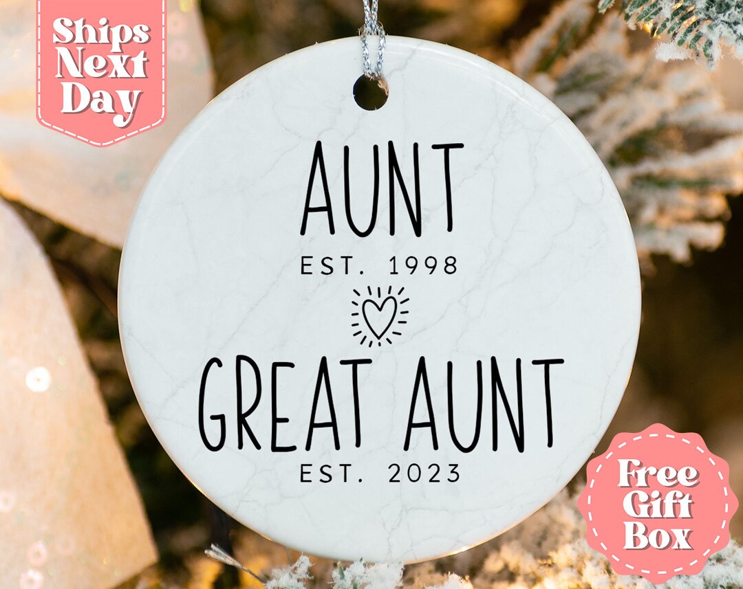 Aunt, Great Aunt Ornament - Pregnancy Reveal, Pregnancy Announcement ...